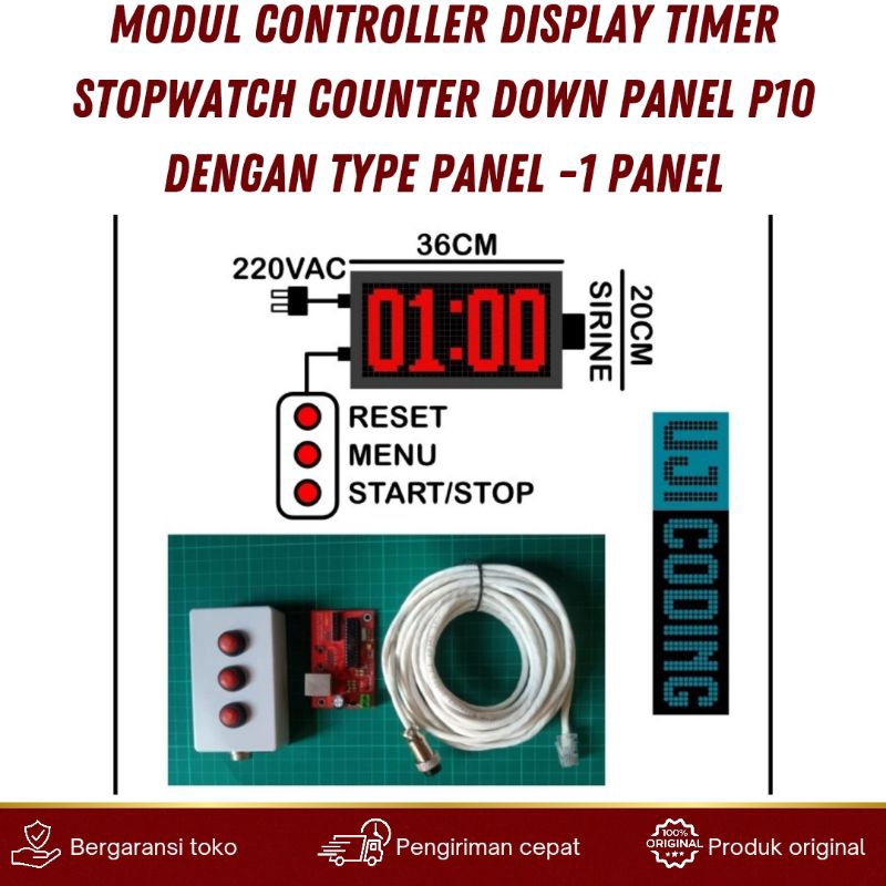 Jual modul controller Display timer stopwatch counter down panel p10 dengan type panel -1 panel ...