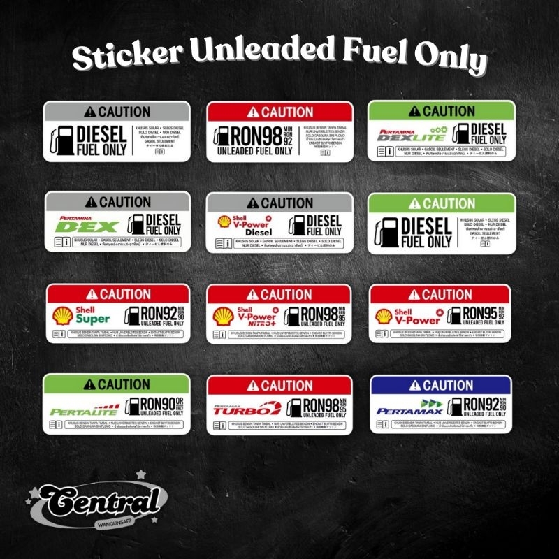 Jual Stiker Sticker Unleaded Fuel Only Sticker Stiker Warning Bensin ...