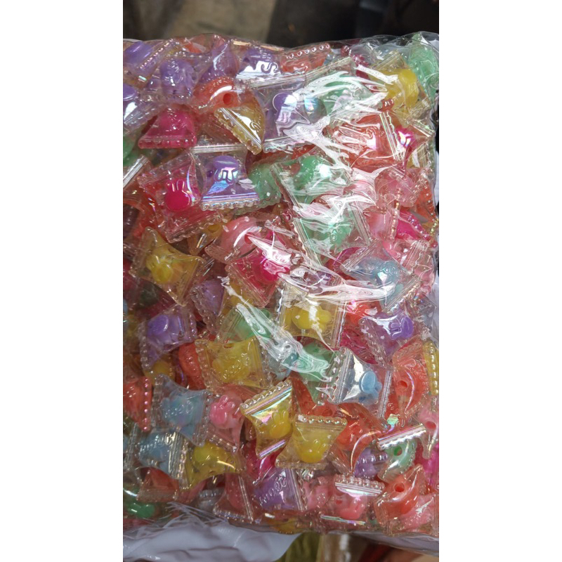 Jual manik PERMEN rabbit bening AB mix warna candy bunny sweets lubang ...