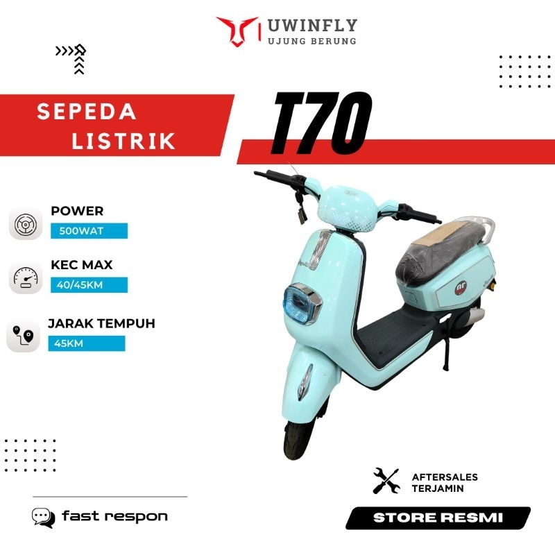 Jual New Design | Sepeda listrik uwinfly T70 Lithium batrai | Rangka ...