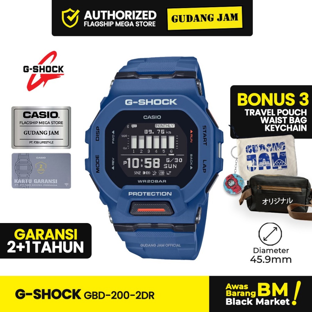 Jual Jam Tangan G shock Original G-Shock GBD-200-2DR GBD-200-2D GBD-200 ...