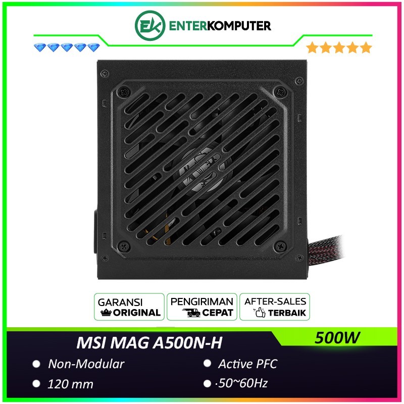 Jual MSI MAG A500N-H 500W Active PFC Non-Modular / PSU 500 Watt | Shopee Indonesia