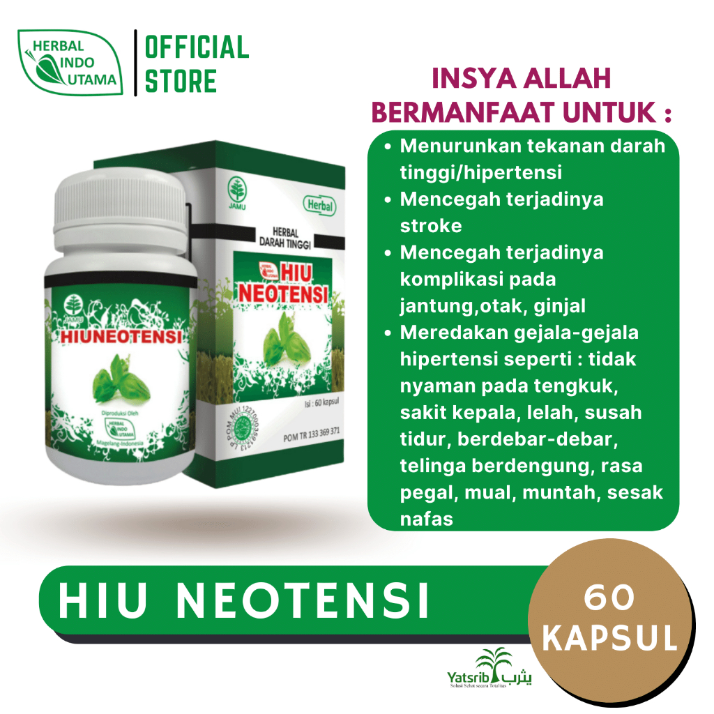 Jual Expired Date 10 2025 HIU Neotensi kapsul obat herbal hipertensi ...