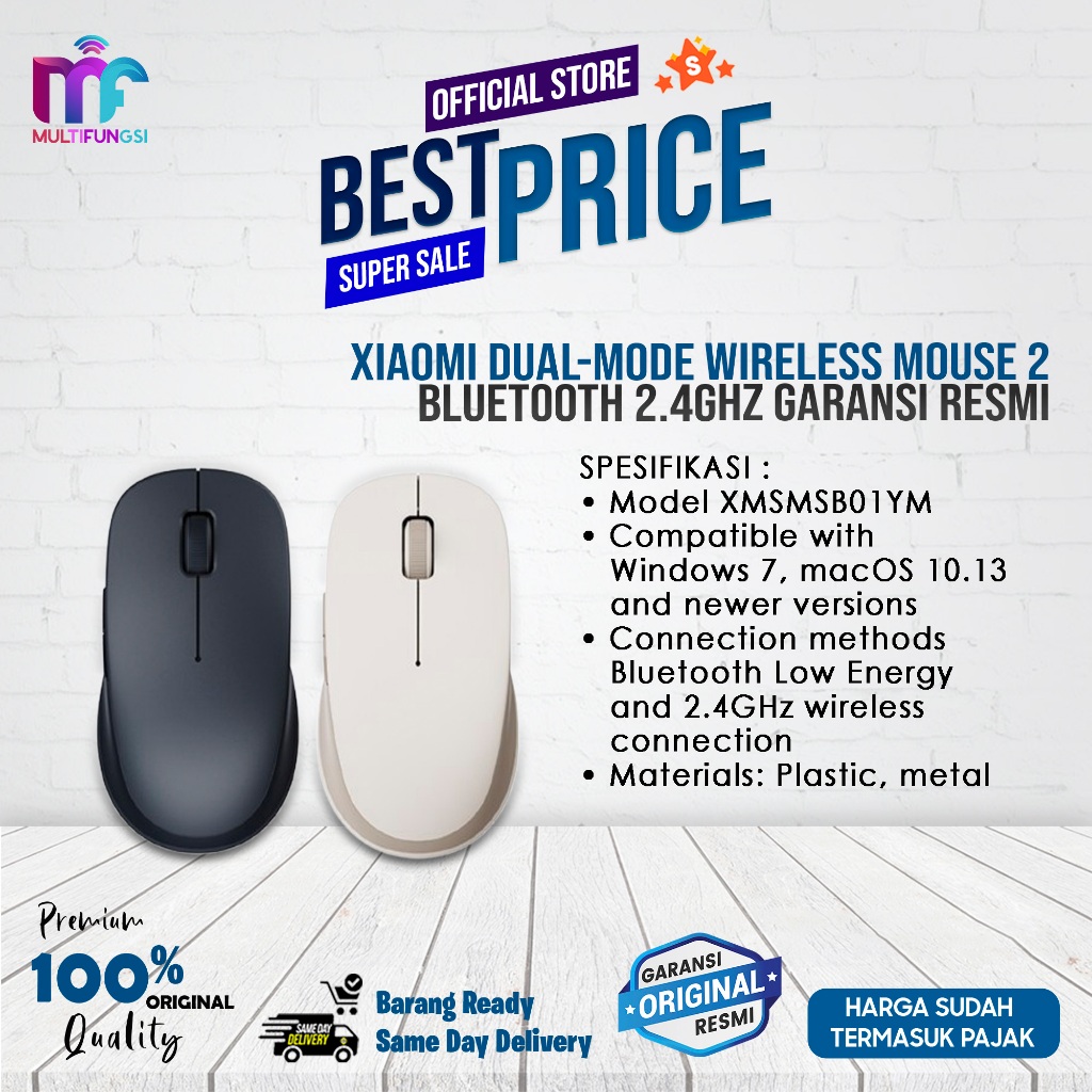 Jual Xiaomi Dual-Mode Wireless Mouse 2 Bluetooth 2.4GHz Garansi Resmi ...