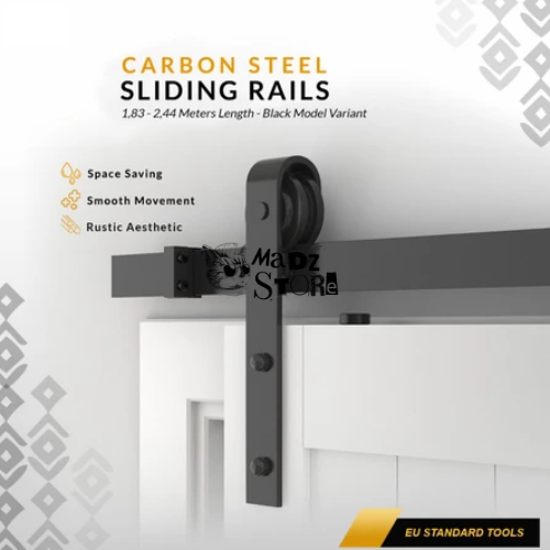 Jual Palang Besi Rel Gantung Pintu Kayu Geser Gudang Rumah Rail Sliding ...