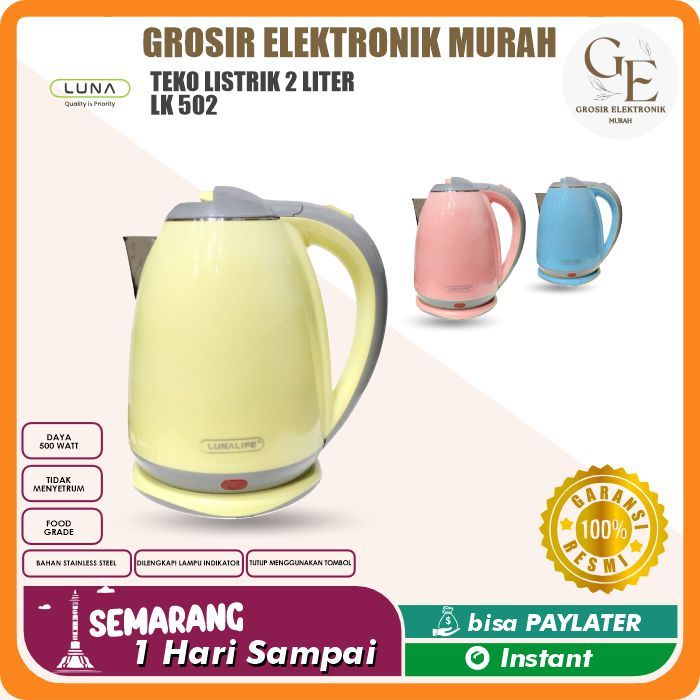 Jual Teko listrik 2 Liter luna life / Pemanas Air Kettle Electrik ...