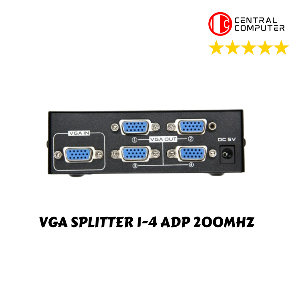 Jual VGA Splitter 4 Port VGA Spliter 4 Port VGA Split 1 To 4 Port VGA ...