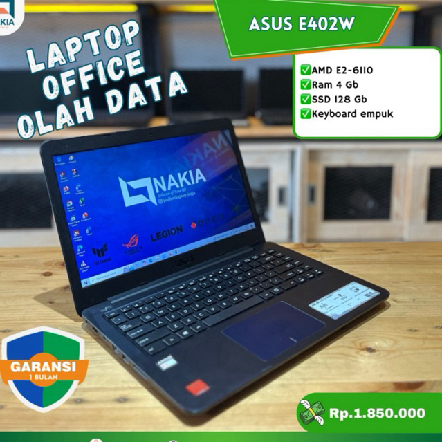 Jual LAPTOP ASUS E402W AMD E2-6110 Ram 4 Gb SSD 128 Gb Keyboard empuk ...