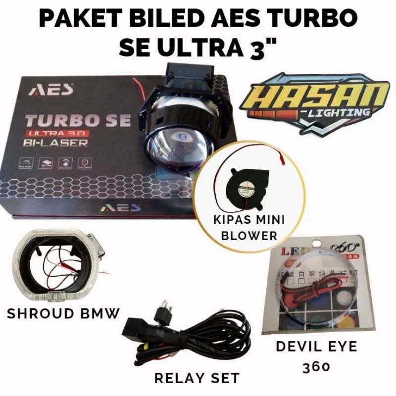Jual Bi-Laser TURBO SE ULTRA 3 INCH.PAKET LENGKAP BILED AES TURBO SE ...
