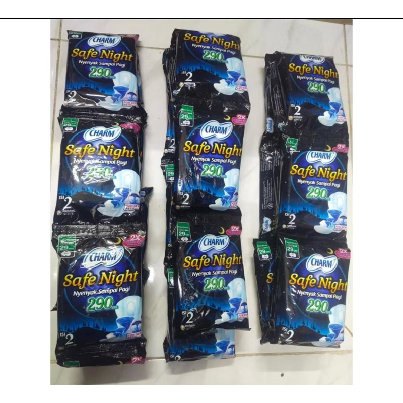 Jual Pembalut CHARM Safe Night 29cm Renceng Isi 10 2p | Shopee Indonesia