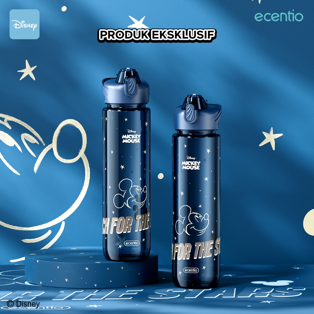 Jual [grosir] ecentio botol minum Disney Mickey blue 1000ml Portable ...