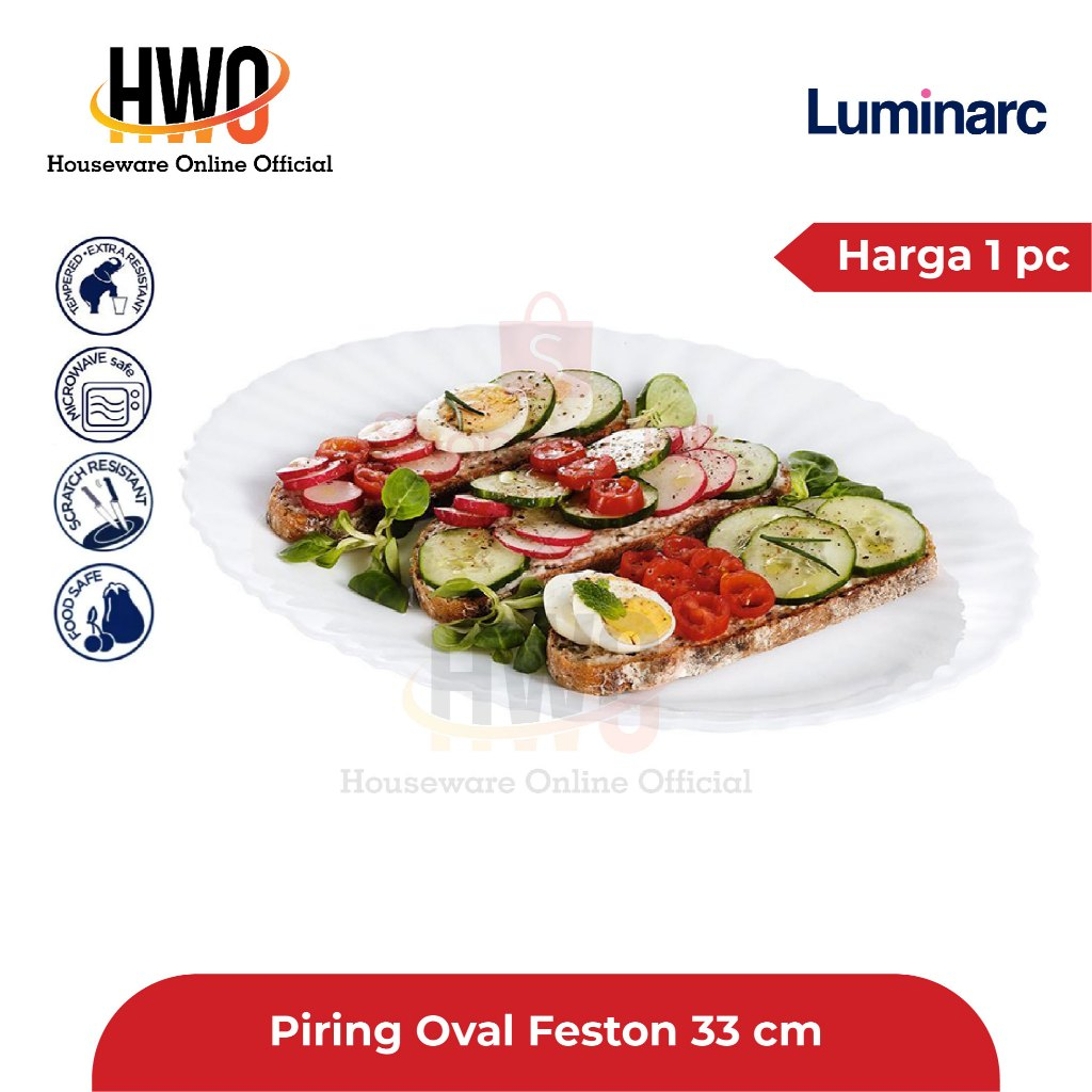 Jual Luminarc Piring Oval Feston Oval Platter 33 Cm | Shopee Indonesia