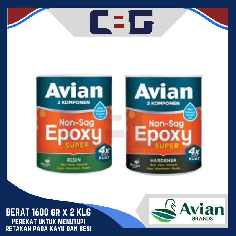 Jual LEM EPOXY AVIAN NON SAG 2 KOMPONEN (1600 GRAM X 2 KLG) | Shopee ...
