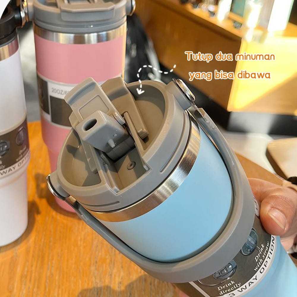 Jual Tumbler Minum Handle 2in1 BLISS Botol Minum Stainless Premium ...