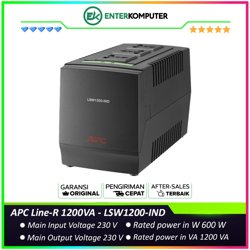 Jual APC Line-R 1200VA Automatic Voltage Regulator 3 Universal Outlets ...
