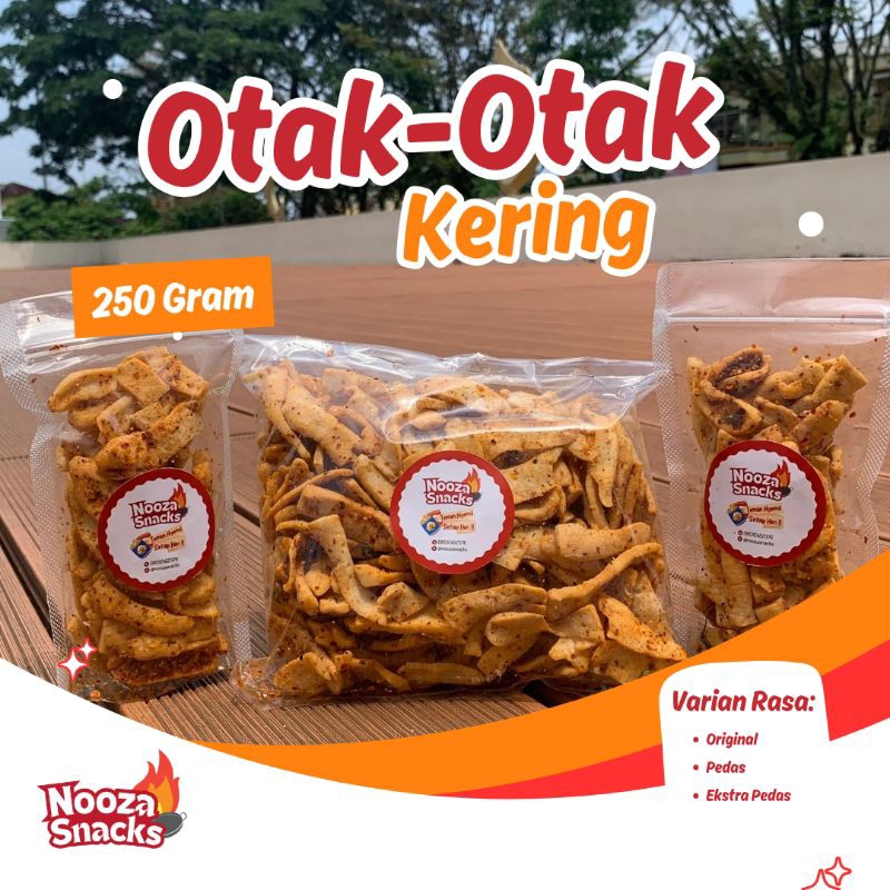 Jual OTAK-OTAK KERING 250 Gram 1/4 Kg By Nooza Snacks | Shopee Indonesia