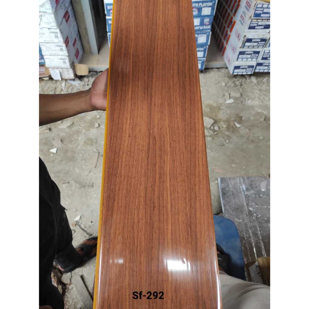 Jual Plafon pvc serat kayu coklat tua glossy merk sito sf292 | Shopee ...