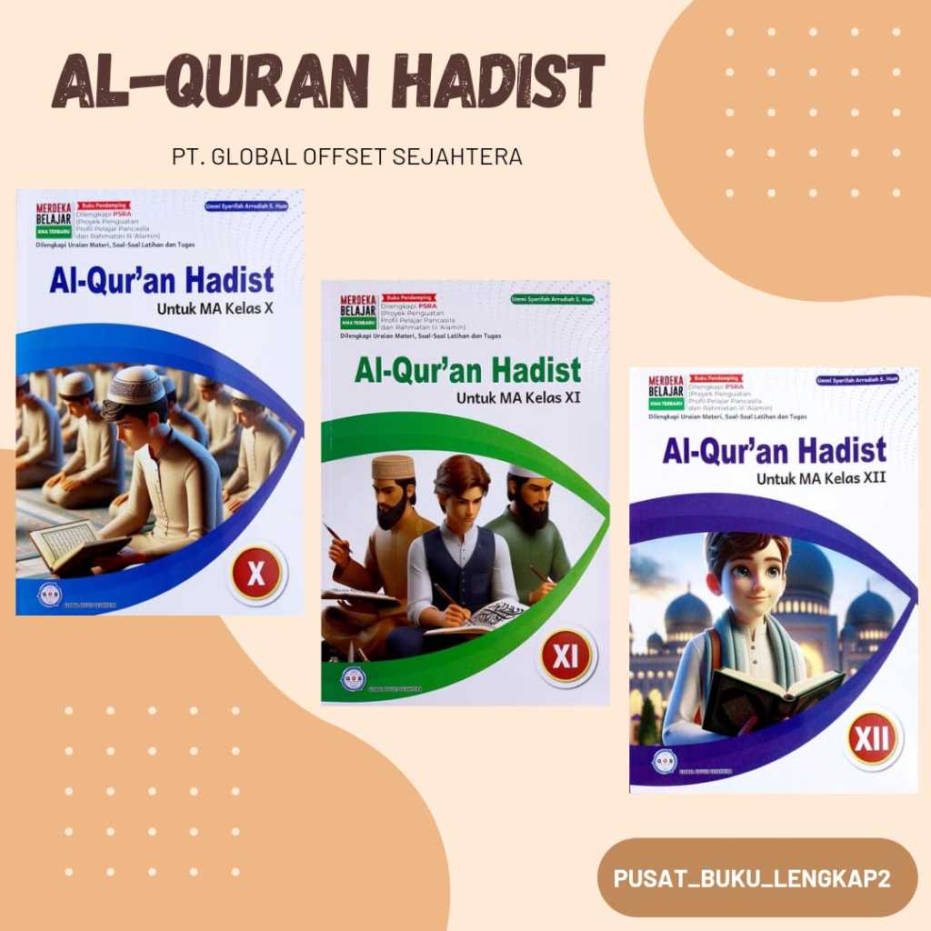 Jual BUKU SISWA AL-QURAN HADIST (QURDIST) TERBARU KMA 450 KELAS 10,11,12 KURIKULUM PENGGERAK ...