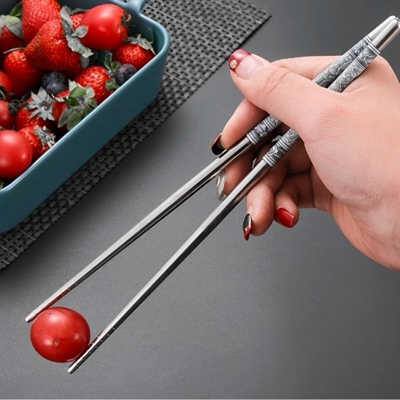 Jual HOMEWARE Alat makan Sumpit Stainless Steel Sepasang Sumpit ...