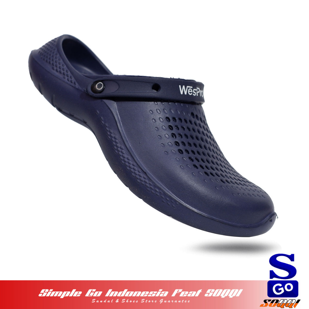 Jual Wespro Domenico navy sendal baim pria ringan sepatu sandal slip on ...