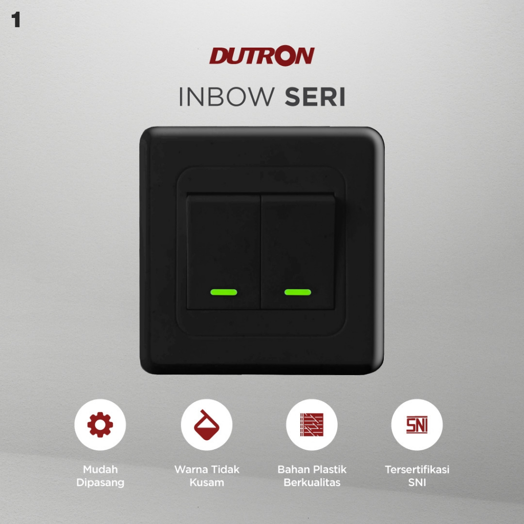 Jual Saklar Engkel Seri Dutron Hitam Sakelar Double Dinding Tanam ...