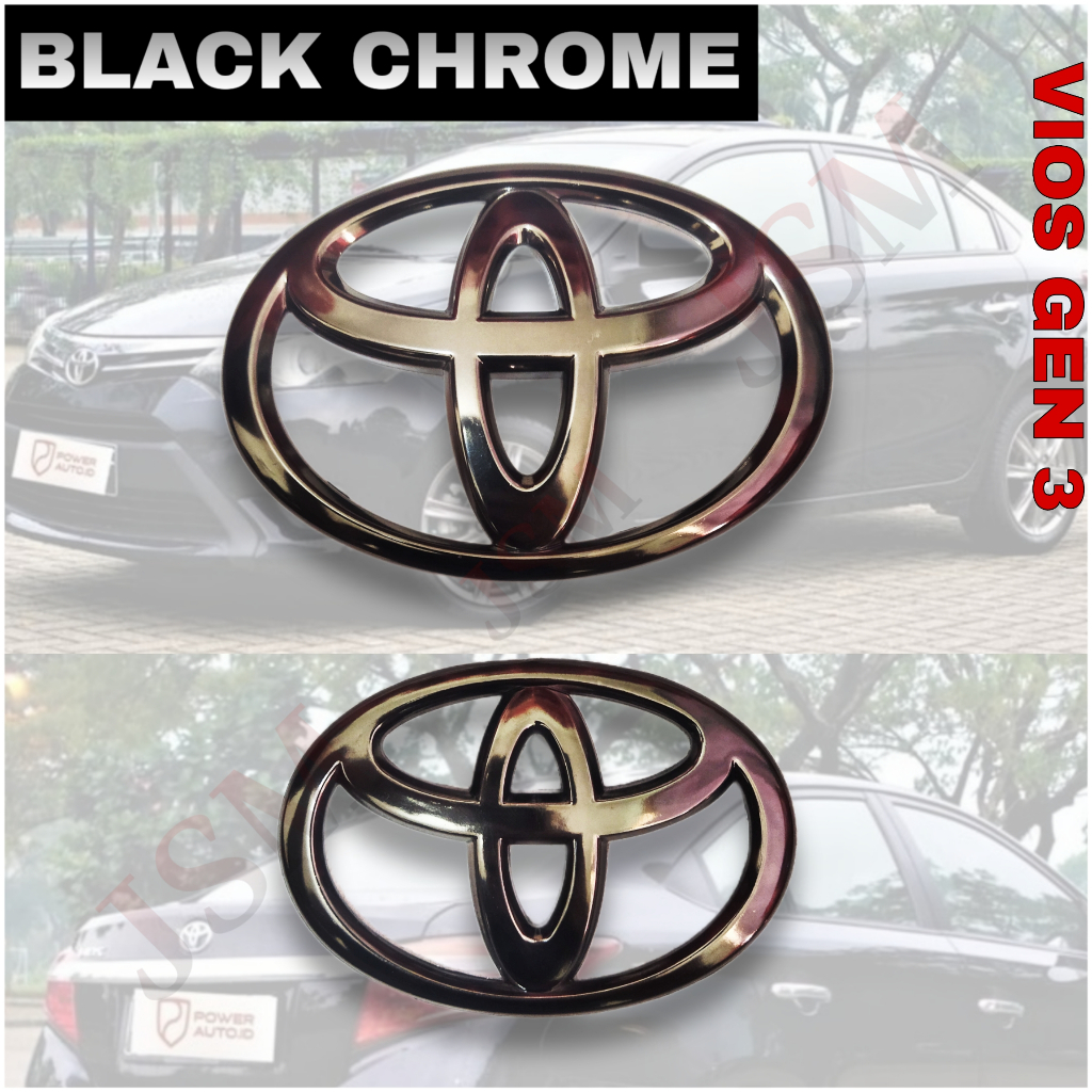 Jual Emblem Logo TOYOTA VIOS GEN 3/ Logo Black Chrome TOYOTA VIOS GEN-3 ...