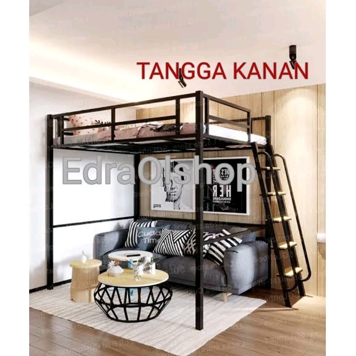 Jual UPPER BUNK LOFT BED MEZZANINE RANJANG BESI 140x200cm ATAS TINGKAT ...