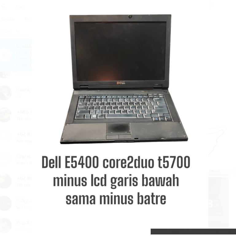 Jual LAPTOP DELL E5400 INTEL T5700 RAM 4 GB HDD 250 GB MINUS LCD DAN ...
