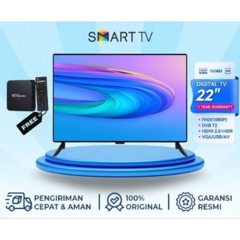 Jual PROMO!!, LED TV 22 INCH DIGITAL+ SMART ANDROID BOX, BISA BUAT ...