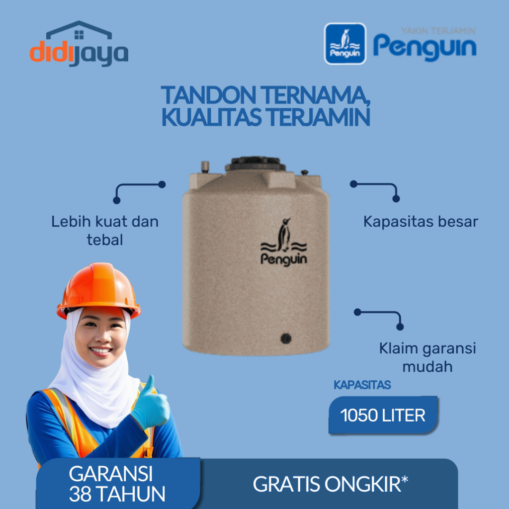 Jual Tandon Air Penguin Anti Lumut Toren Air Tangki Air Penguin TB 110 ...