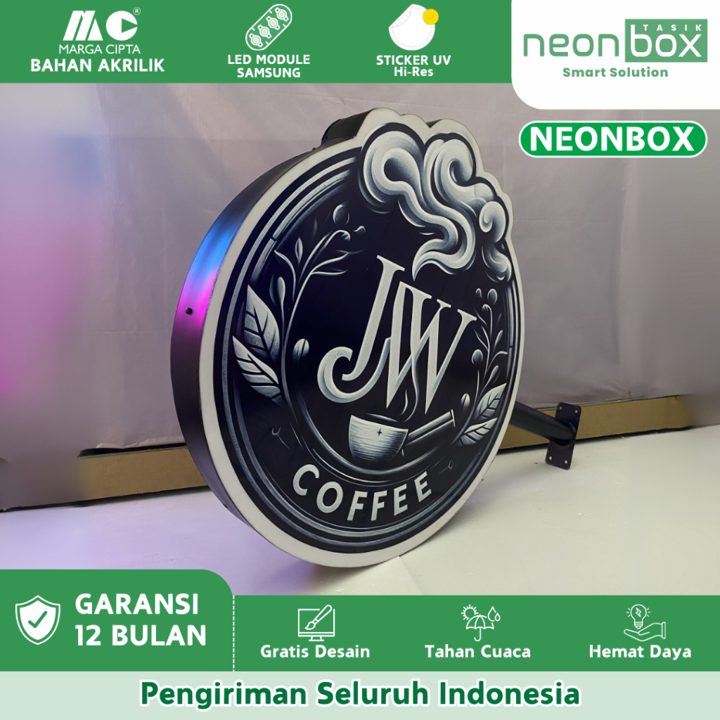 Jual Neon Box Bulat Cutting 2 Sisi Sesuai Bentuk Bebas Custom LED ...