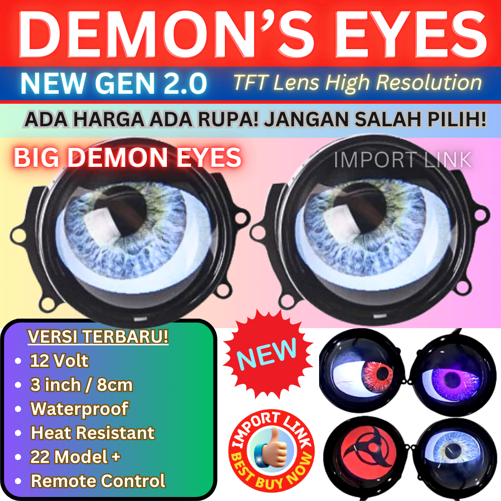 Jual Lampu Demon Eyes Mata Devil Biled TFT Angel Eye waterproof mobil ...
