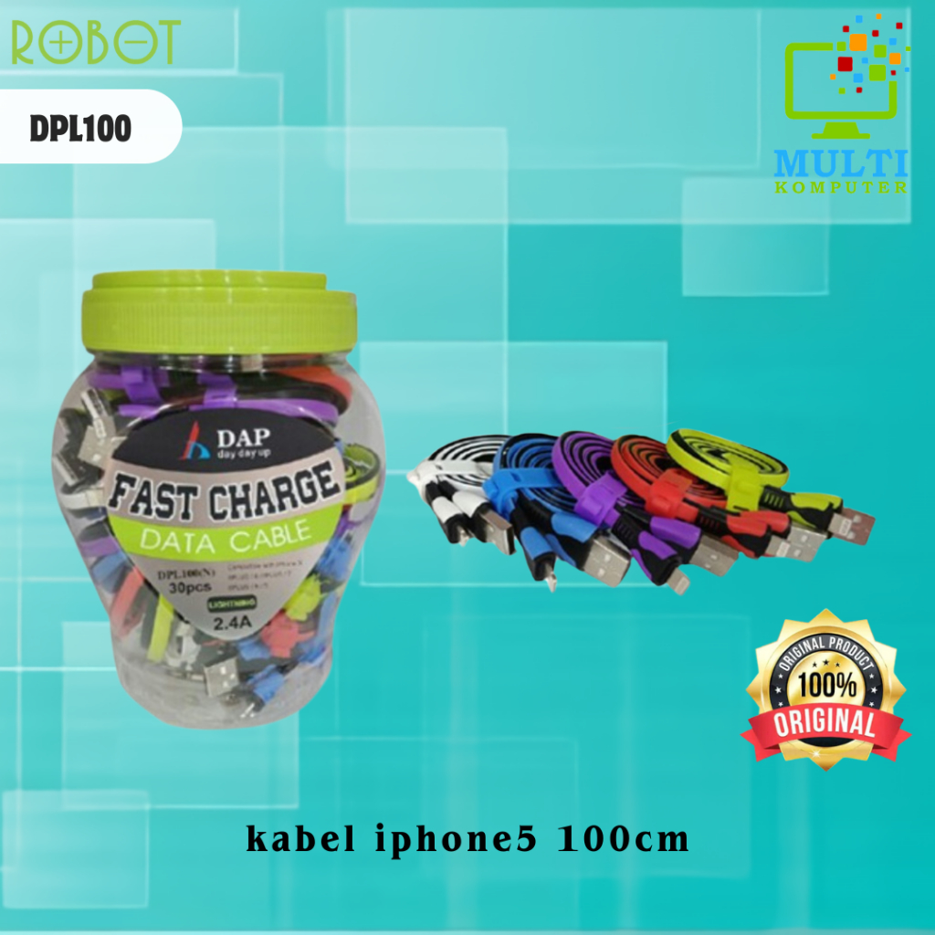Jual KABEL DATA ROBOT RGL-100 LIGHTNING COLORFUL | Shopee Indonesia