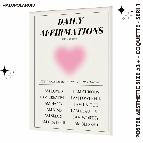 Jual Poster Aesthetic Daily Affirmations for Self Love Wall Decor ala ...