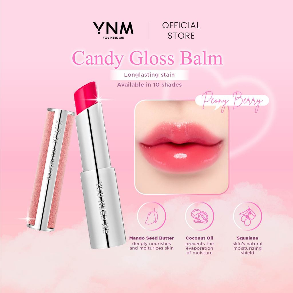 Jual YNM Candy Gloss Balm – 04 Peony Berry | Pink Berry Lip Gloss Balm ...
