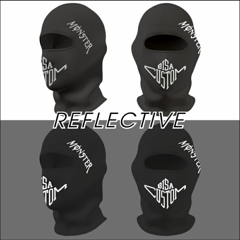 Jual Masker balaclava buff motor topeng sablon reflektif menyala custom ...