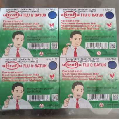 Jual ULTRAFLU EXTRA HIJAU FLU BATUK 1 STRIP = 4 TABLET | Shopee Indonesia