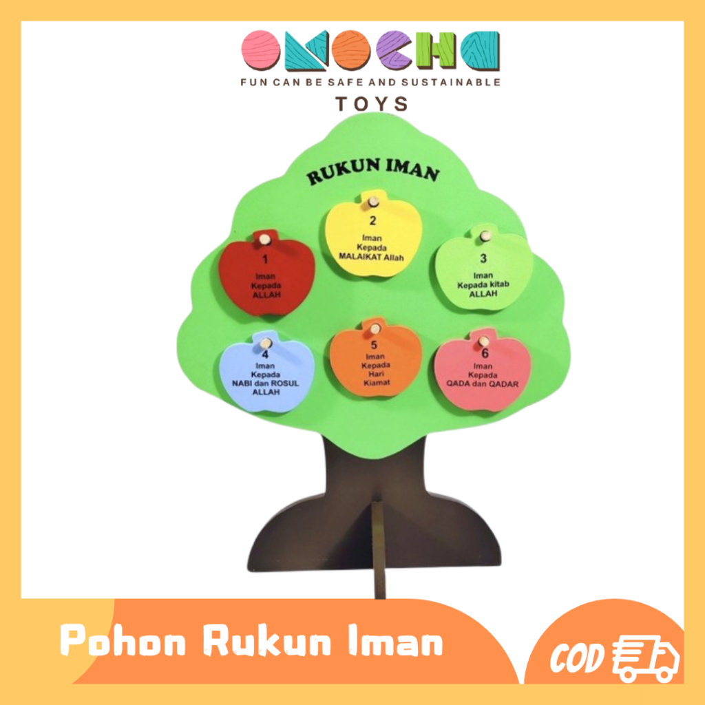 Jual Omocha Toys - Pohon Rukun Iman Mainan Kayu Alat Peraga Agama ...