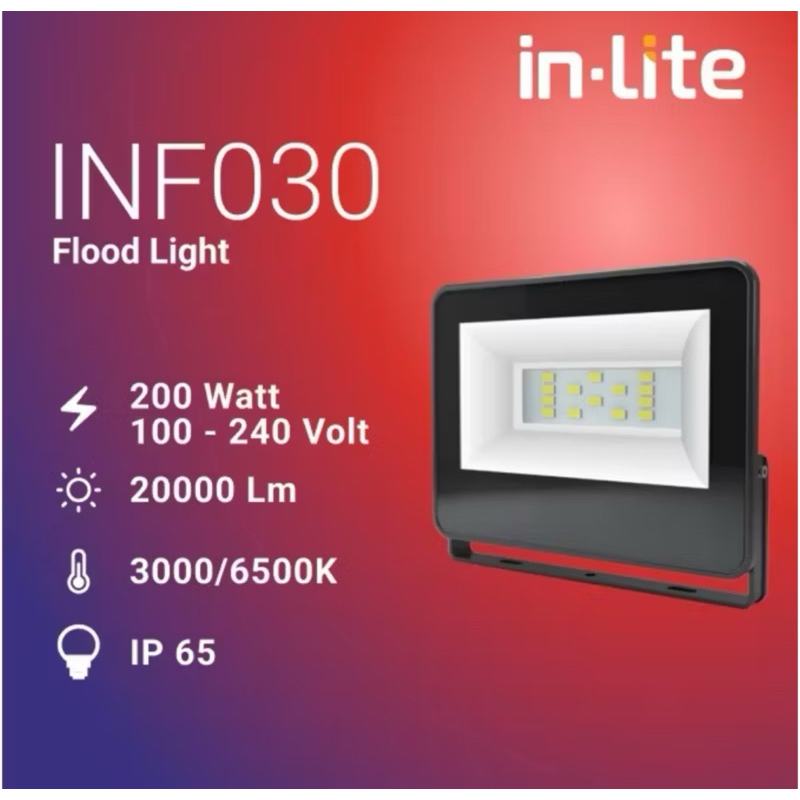 Jual LAMPU SOROT FLOODLIGHT LED INLITE VALUE 200W -INF030 | Shopee ...