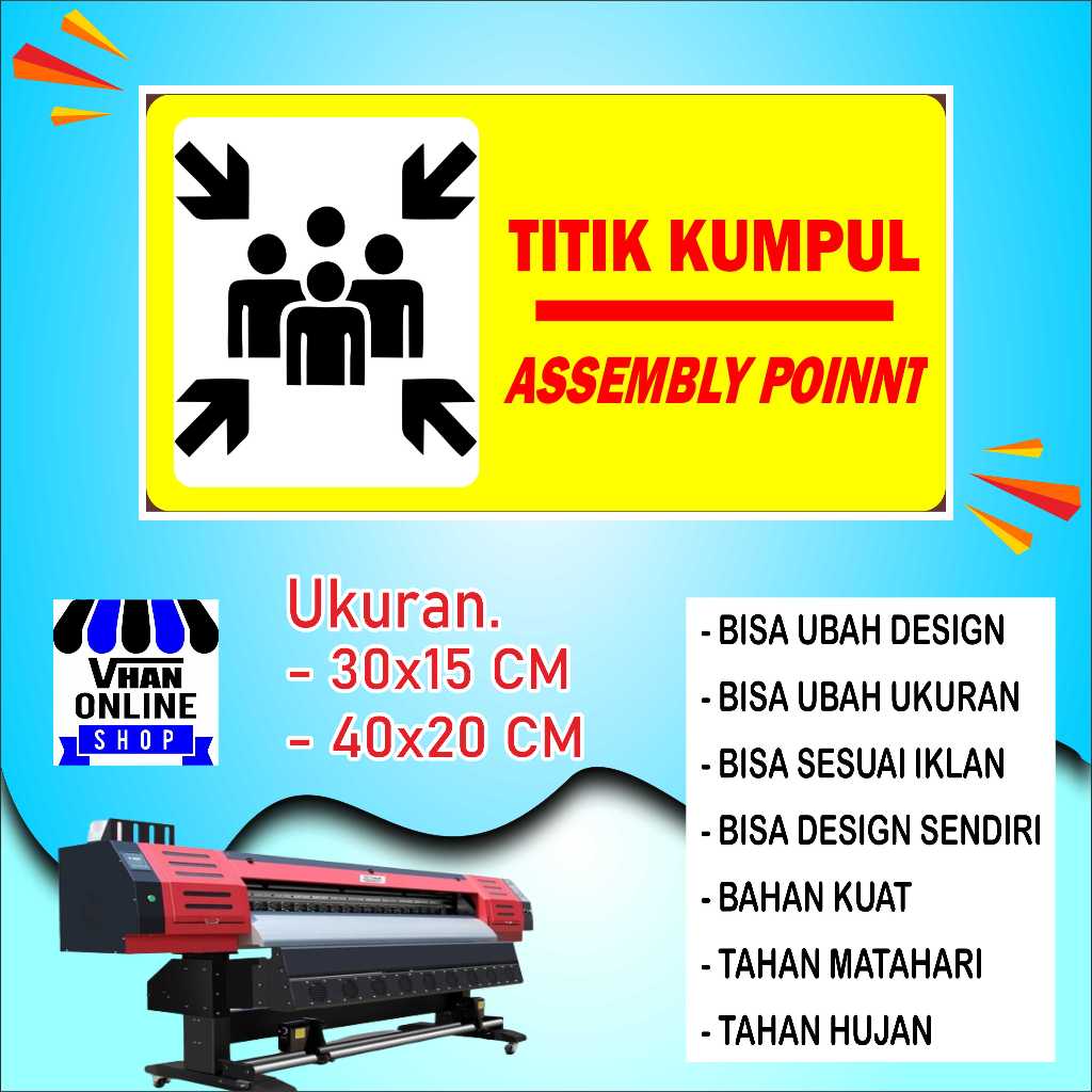 Jual Cetak Sticker Tulisan Titik Kumpul Design Keren Bahan Glosy Kuning ...