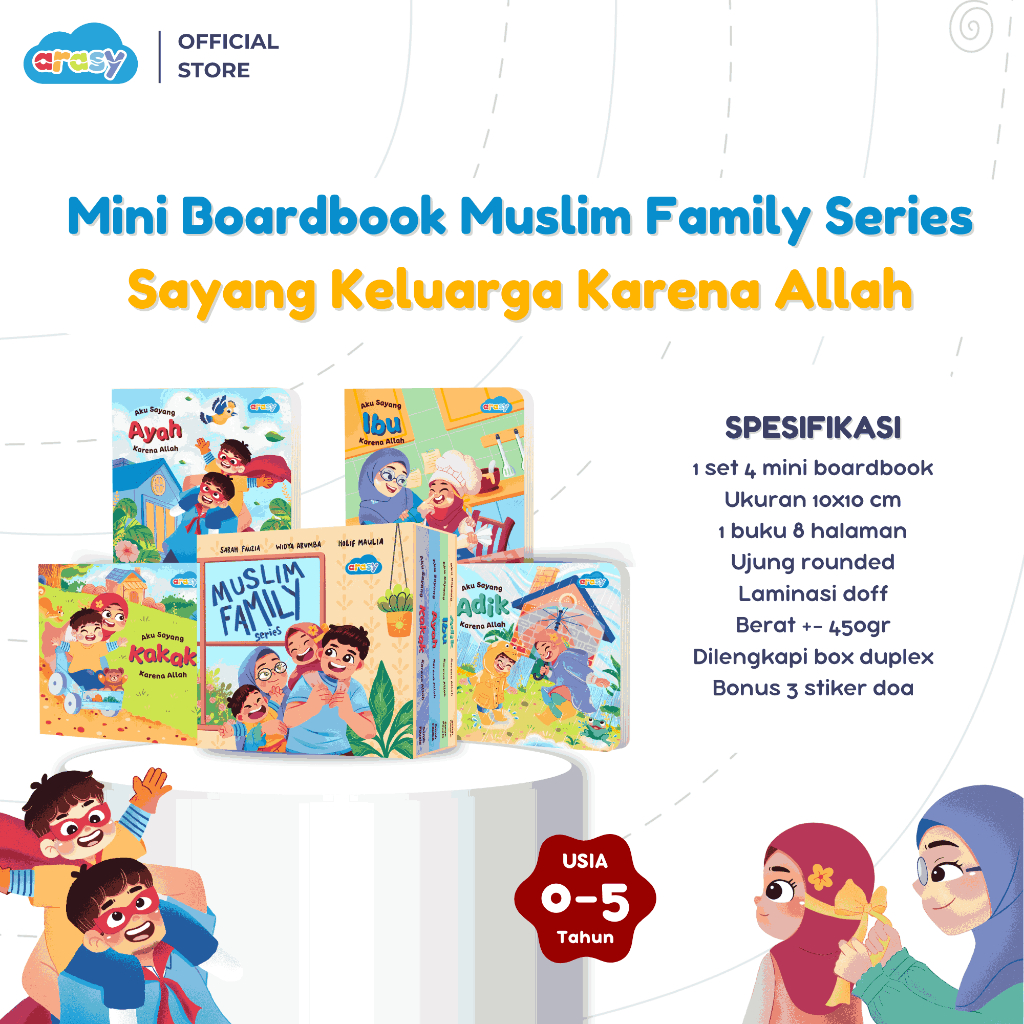 Jual [Arasy] Muslim Family Series - Mini Board Book Anak - Buku Cerita ...