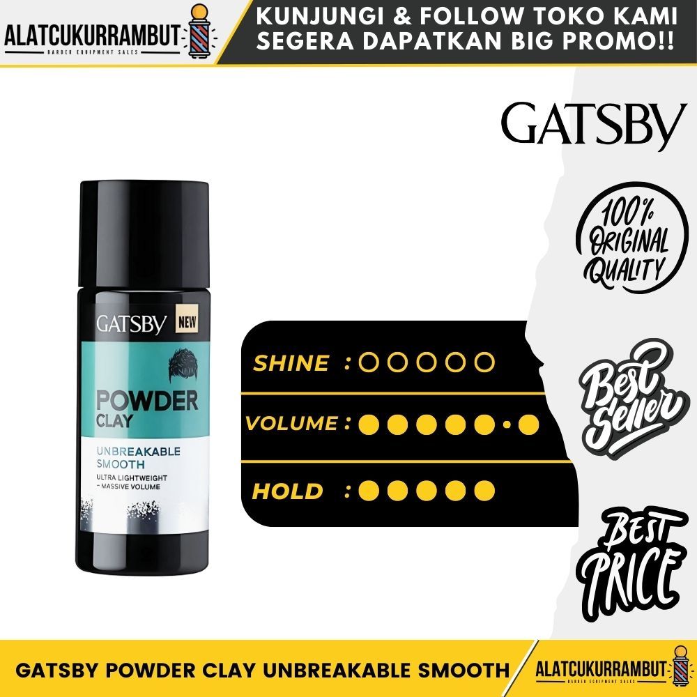 Jual GATSBY Powder Clay Unbreakable Smooth Hair Powder Hairpowder 20 gr ...