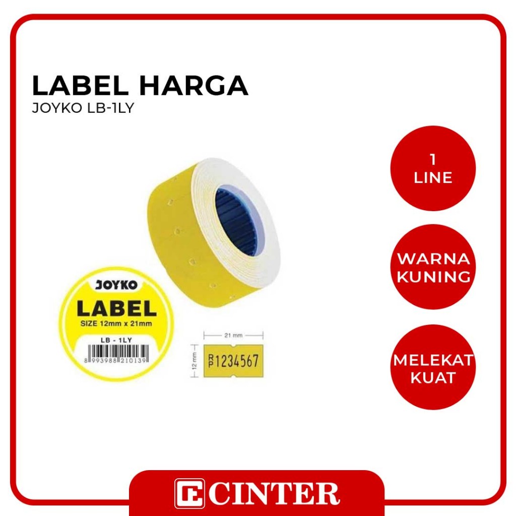 Jual JOYKO - LABEL HARGA TEMBAK / PRICE LABEL 1 LINE LB-1LY KUNING ...