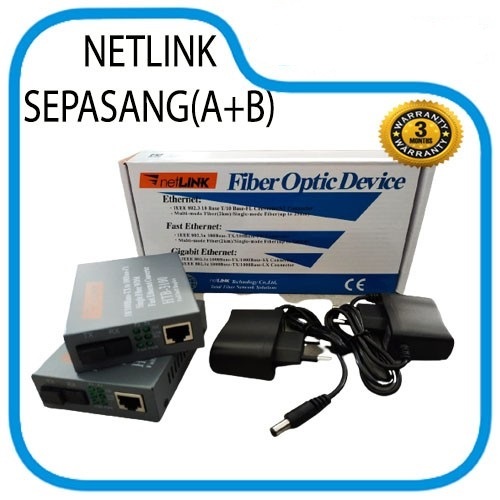 Jual NETLINK 10/100M SINGLE MODE SINGLE FIBER WDM FIBER MEDIA CONVERTER ...