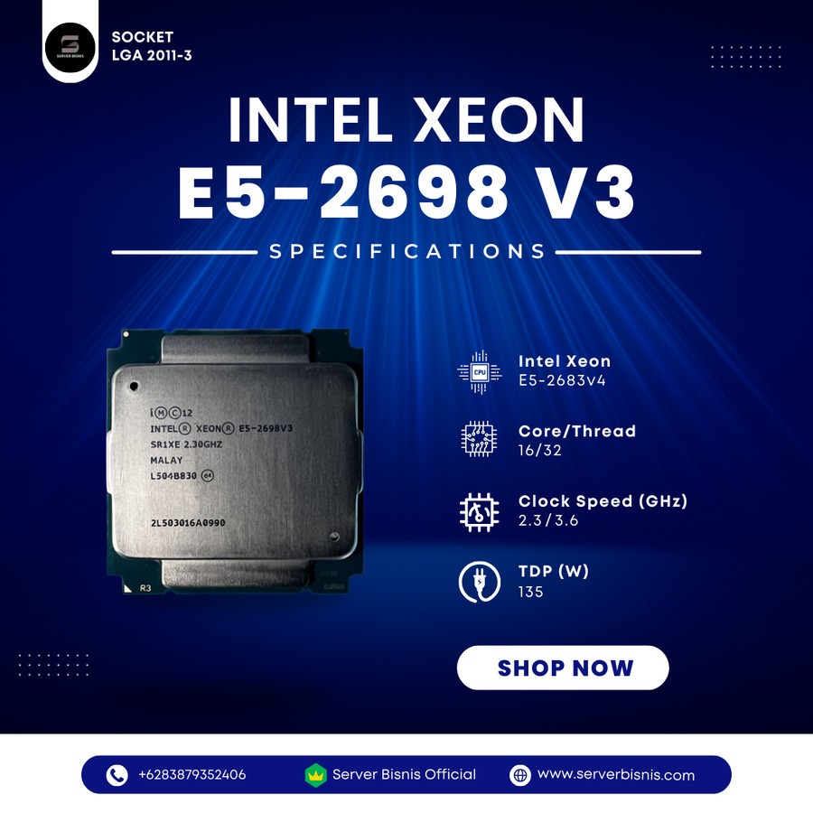 Jual Intel Xeon E5 2698v3 16 Core 32 Thread 2.3 GHz E5-2698v3 2698 v3 ...