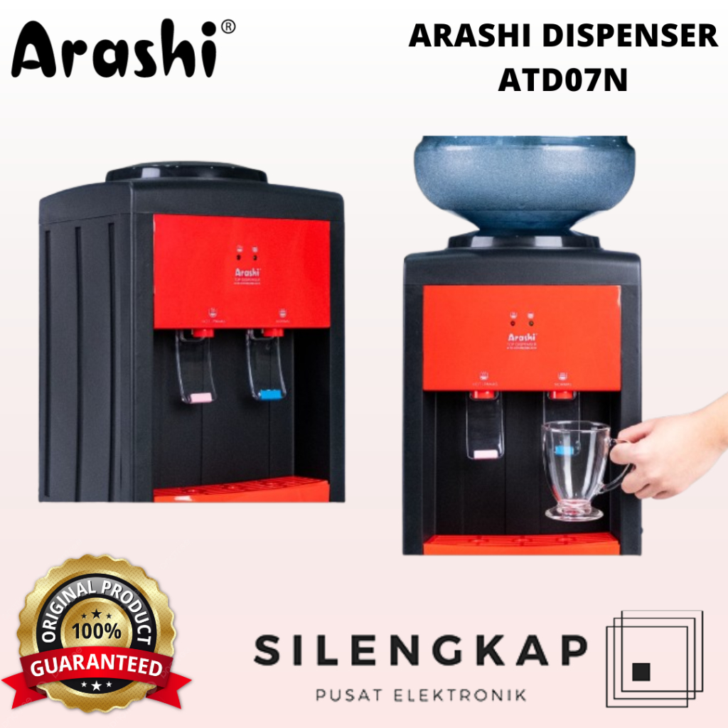 Jual Dispenser Arashi ATD 07N Dispenser Meja Galon Atas RedBlack Hot dan Normal ATD07N | Shopee ...