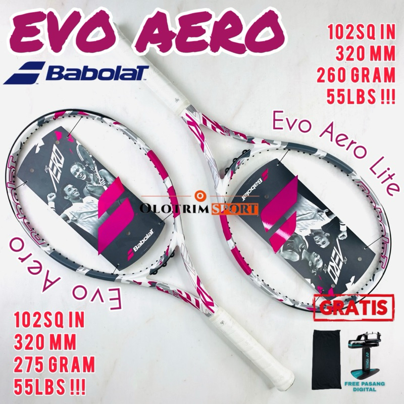 Jual Raket Tenis BABOLAT EVO AERO LITE EVO AERO PINK UNSTRUNG Tennis ...