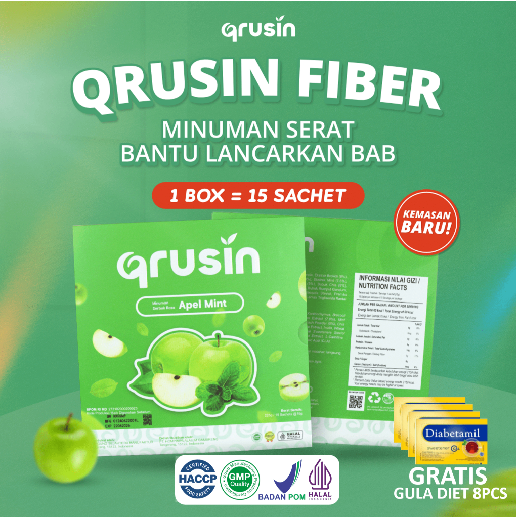 Jual Minuman Diet Serat Qrusin Fyberfyt Suplemen Detox Pelangsing ...