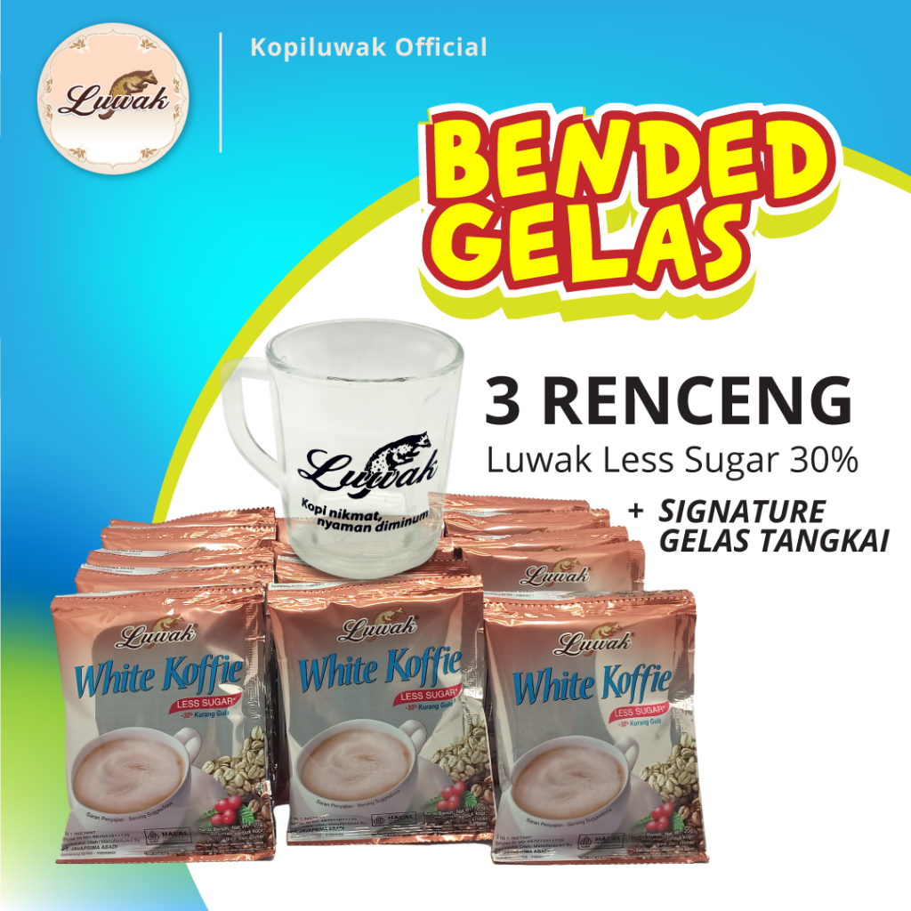 Jual PAKET KOPI LUWAK LESS SUGAR RENCENG FREE GELAS CANTIK | Shopee ...