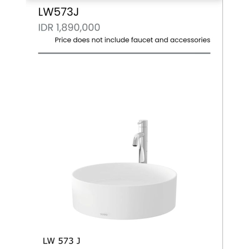 Jual WASTAFEL CUCI TANGAN TOTO Vessel Counter Lavatory Kualitas1 Grade ...